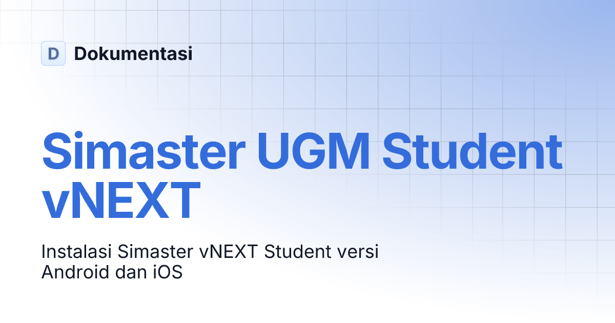 Simaster UGM Student vNEXT | Dokumentasi